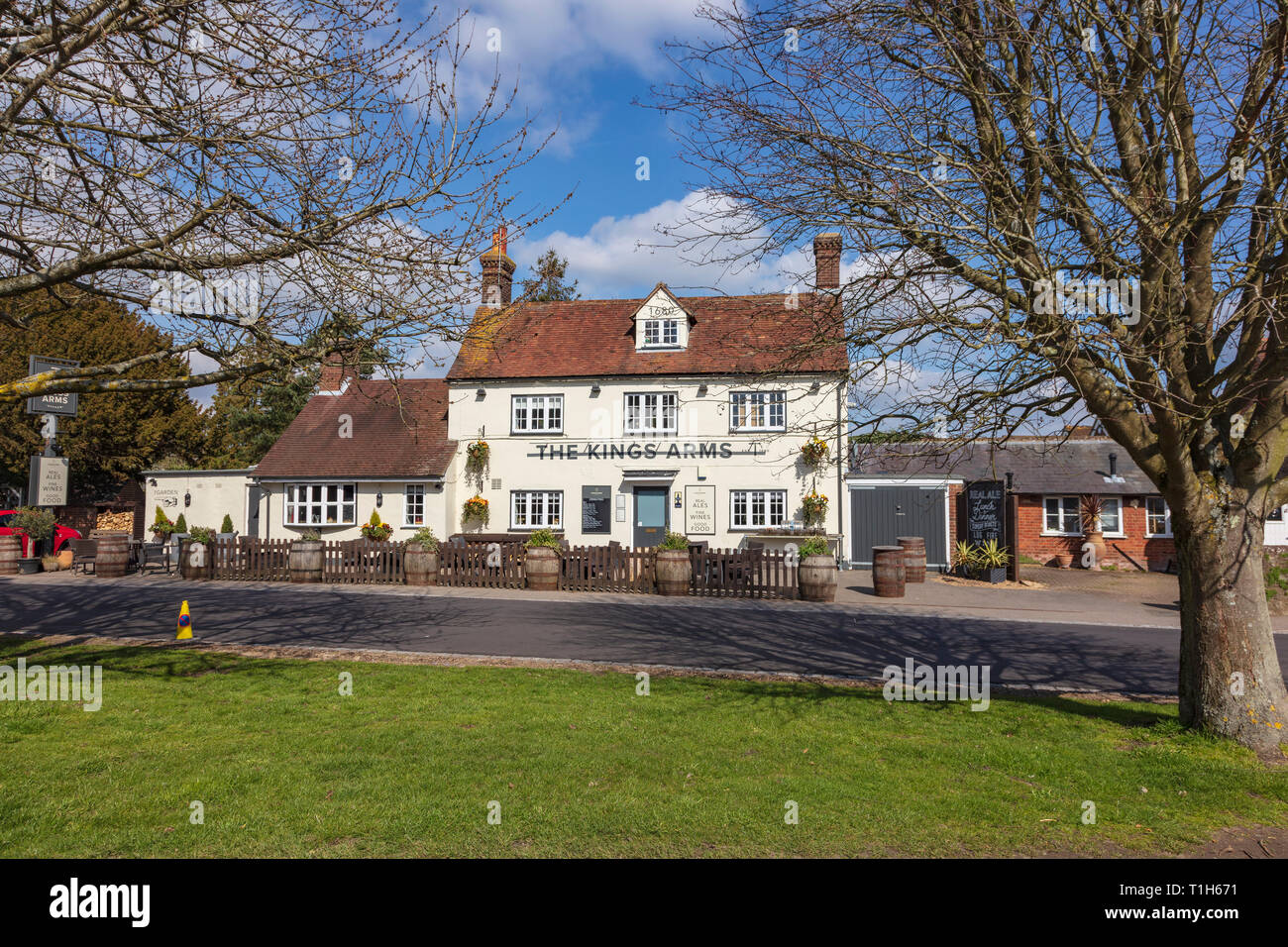 The Kings Arms a historic pub in the village of Offham in Kent, UK ...