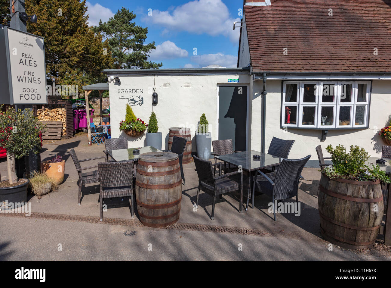 The Kings Arms a historic pub in the village of Offham in Kent, UK ...