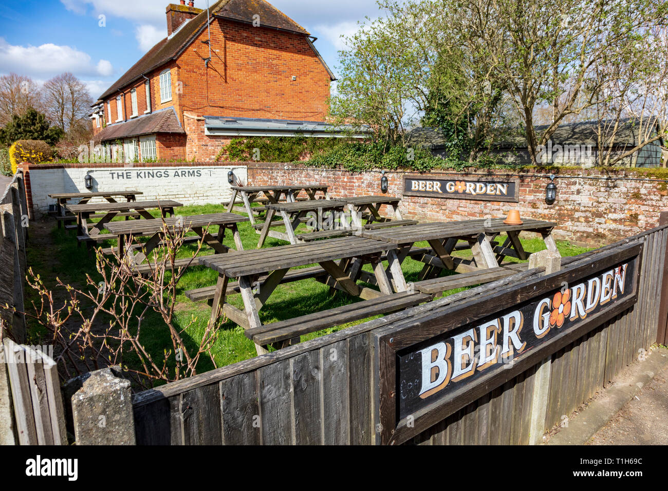 The Kings Arms a historic pub in the village of Offham in Kent, UK ...