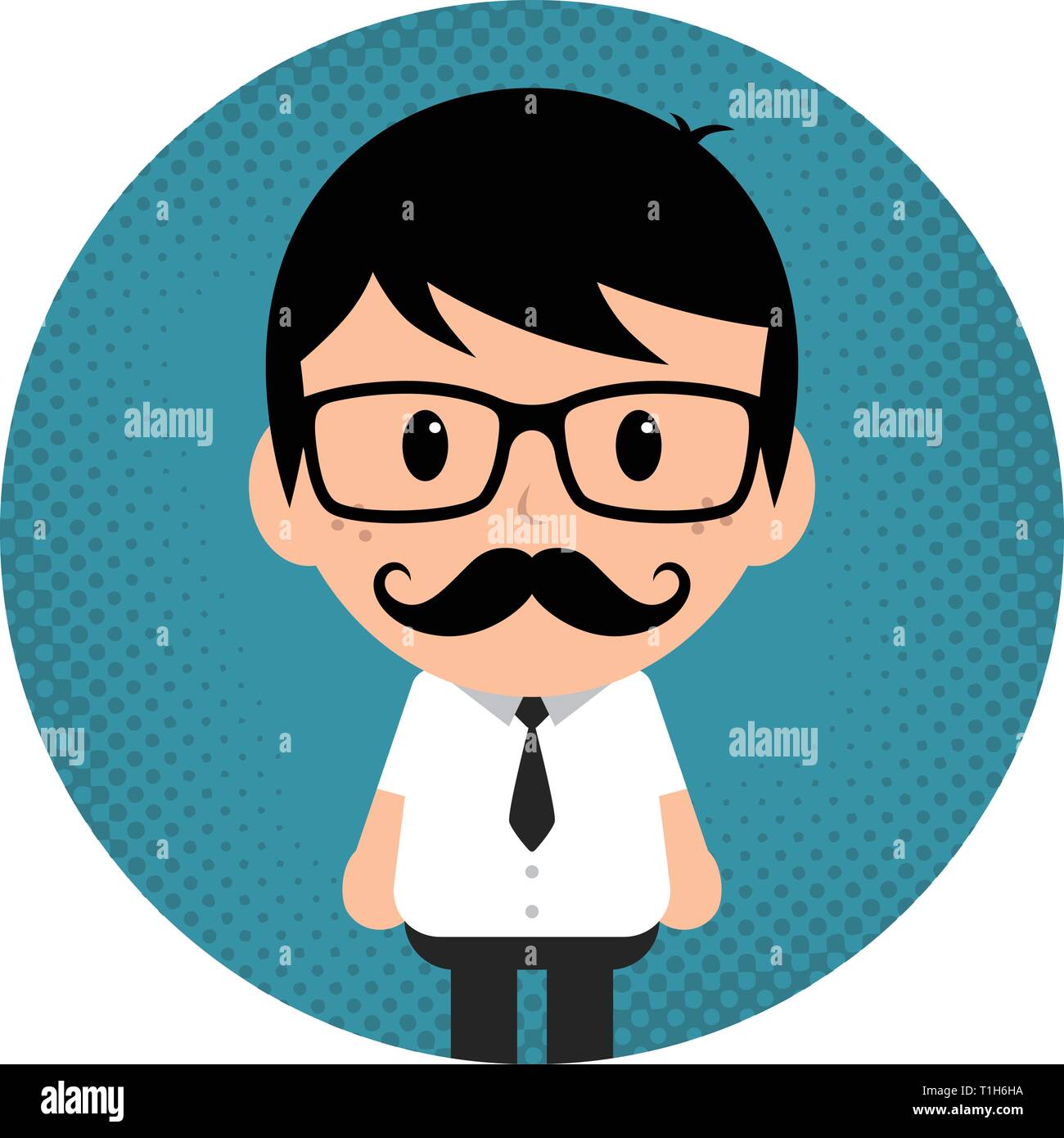 cartoon round avatar picture vector art illustration Stock Vector Image ...