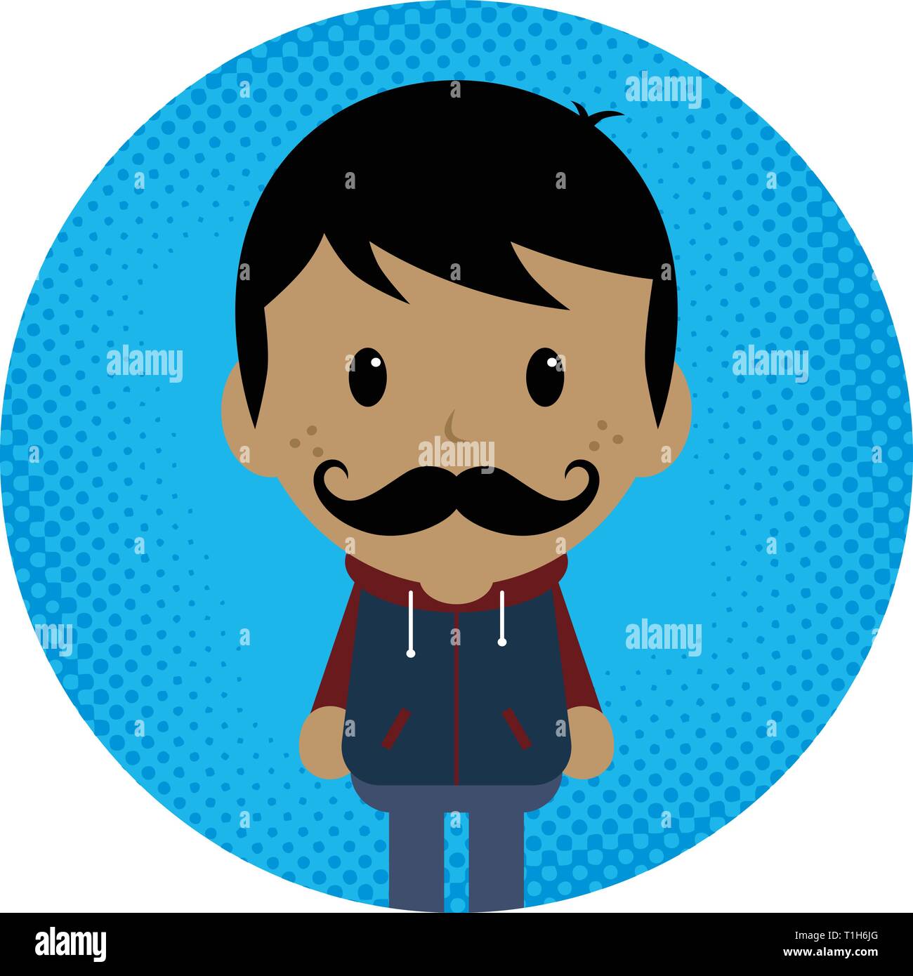 cartoon round avatar picture vector art illustration Stock Vector Image ...