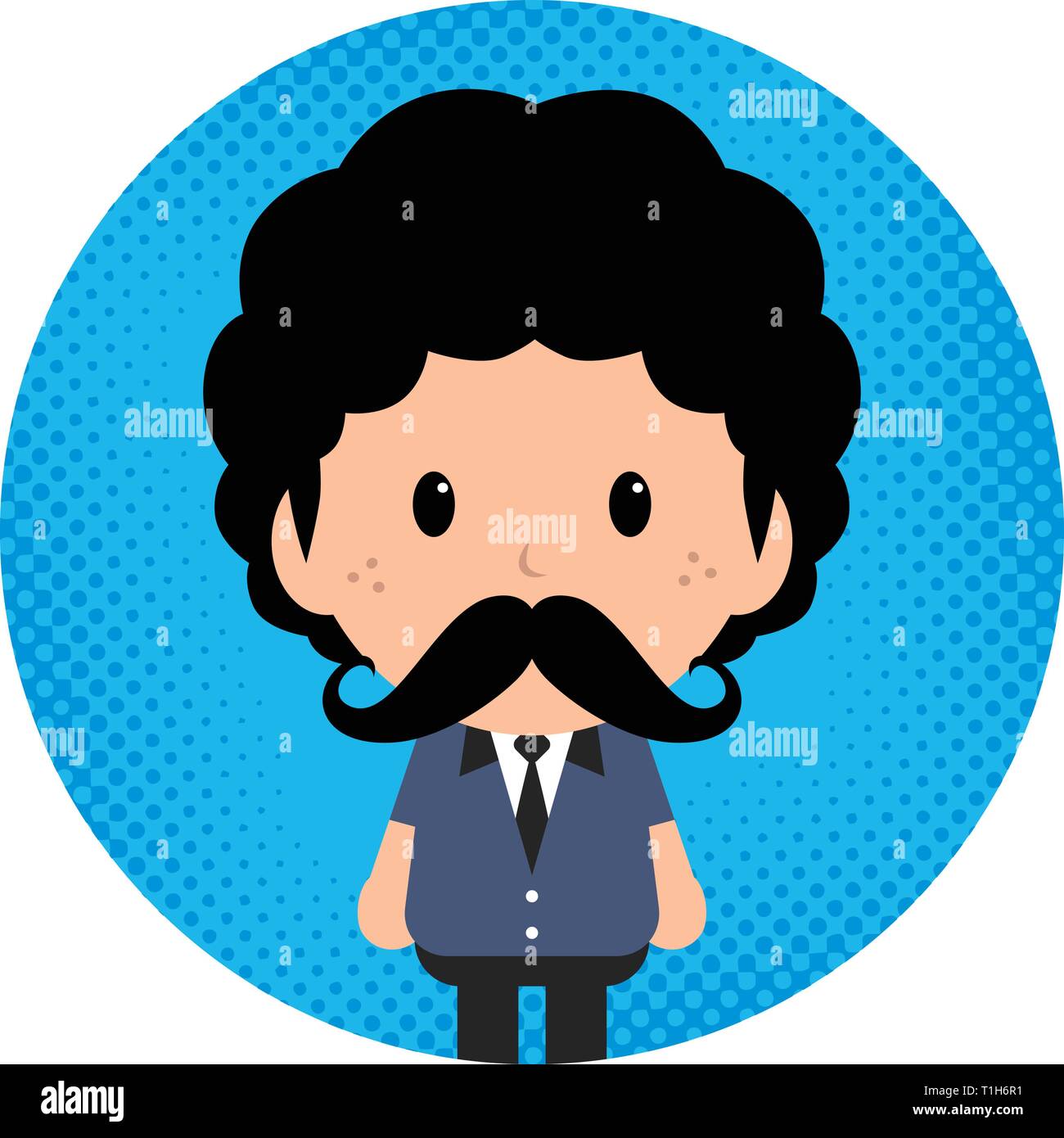 cartoon round avatar picture vector art illustration Stock Vector Image ...