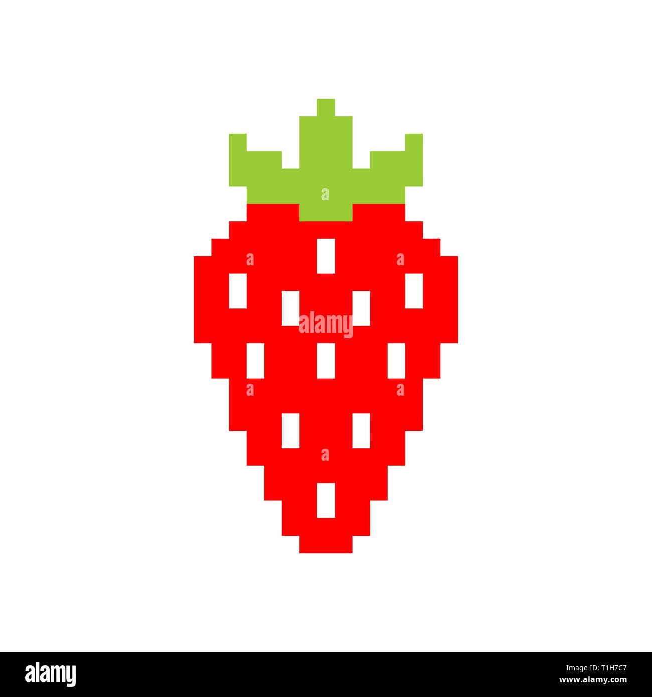 Strawberry pixel art isolated. Berry 8bit. Vector illustration 8 bit ... Strawberry pixel art isolated. Berry 8bit. Vector illustration 8 bit ...