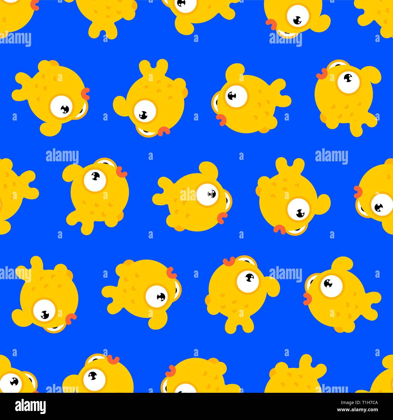 Goldfish pattern seamless. Gold Fish Sea animal background. ocean ...
