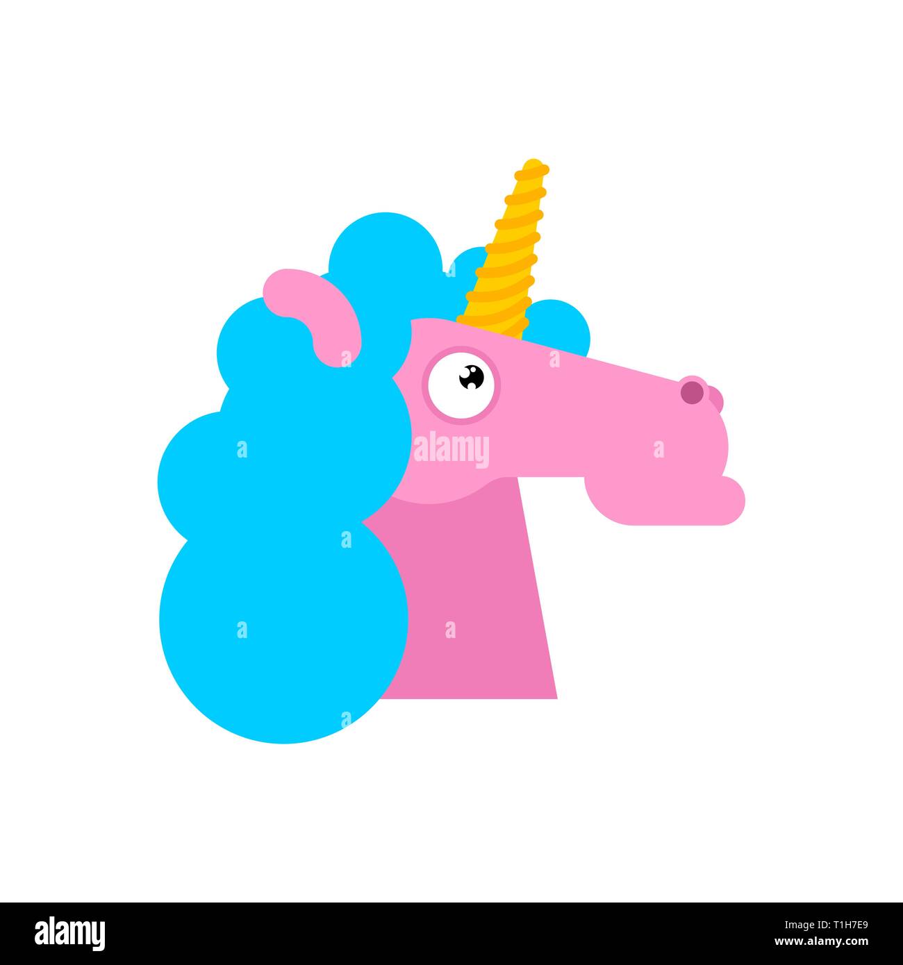 Unicorn head isolated. Magic horse with horn on head Stock Vector Image ...