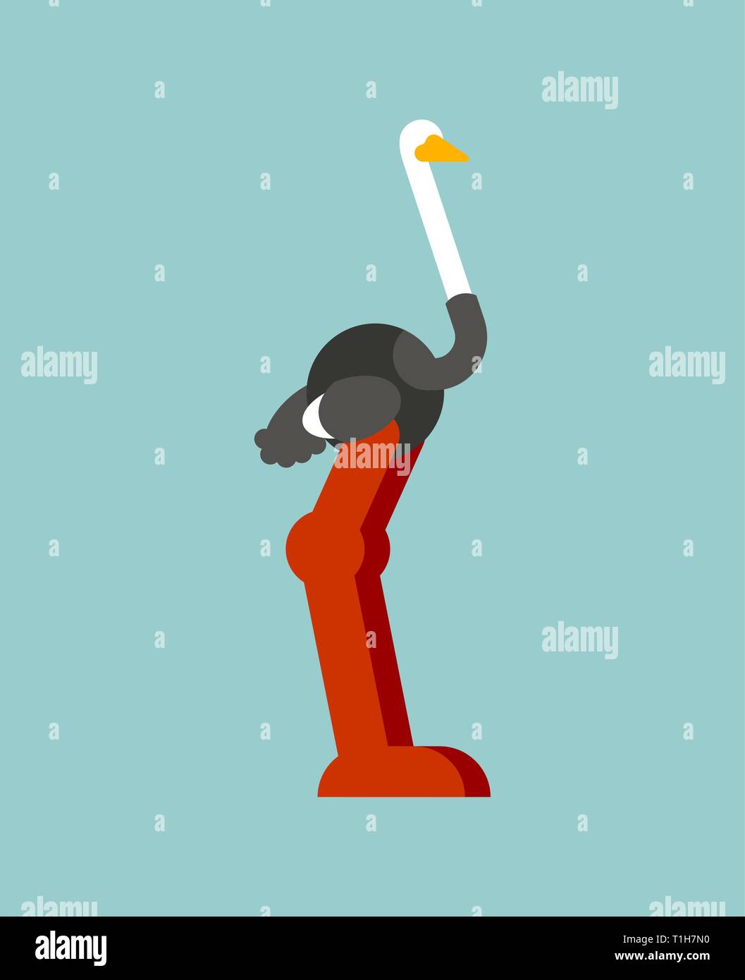 Ostrich stand isolated. Big bird. vector illustration Stock Vector ...