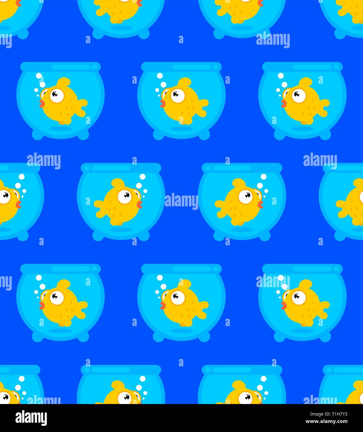 Goldfish in aquarium pattern seamless. Gold Fish Sea animal background ...