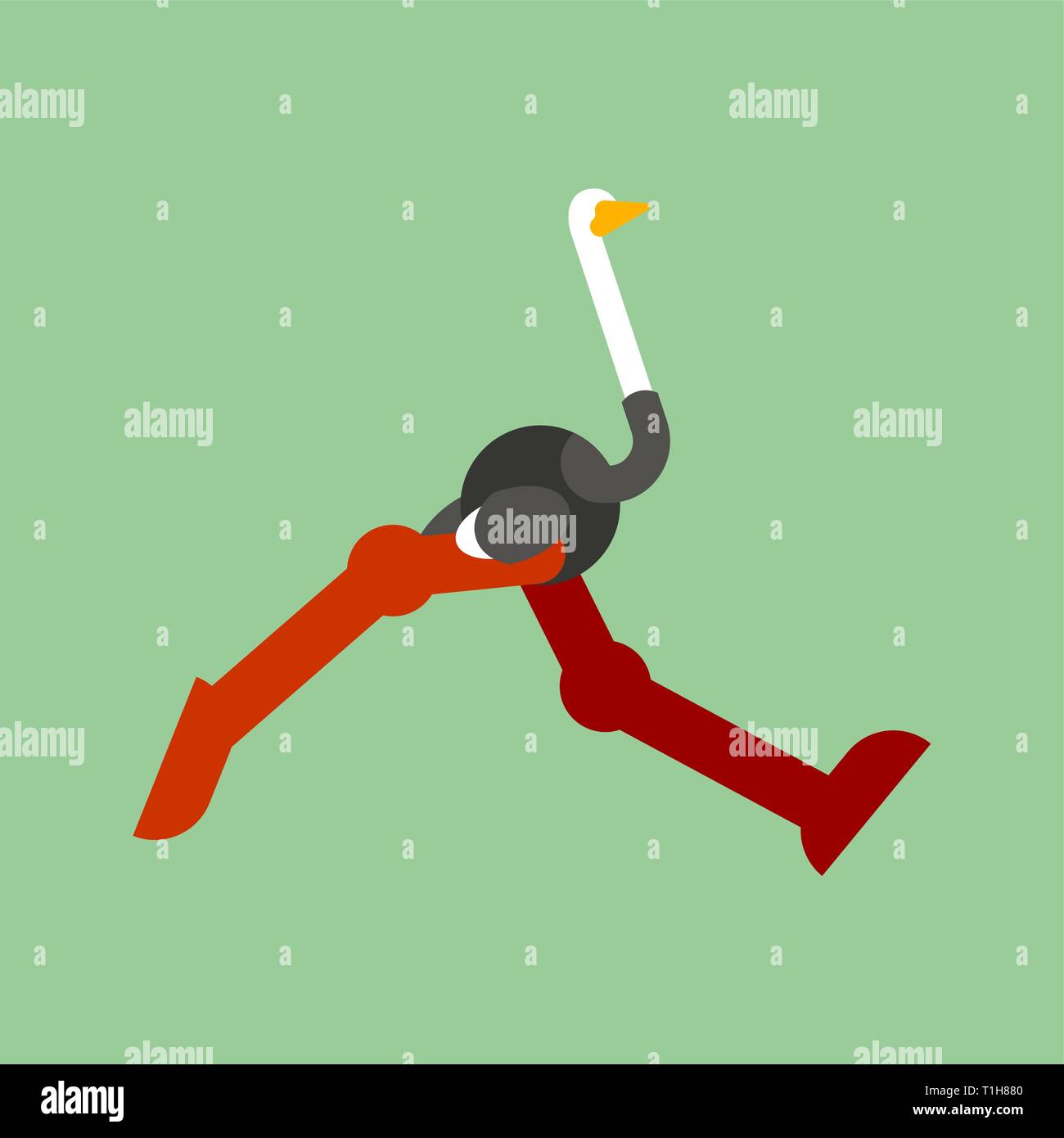 Ostrich run isolated. Big bird. vector illustration Stock Vector Image ...