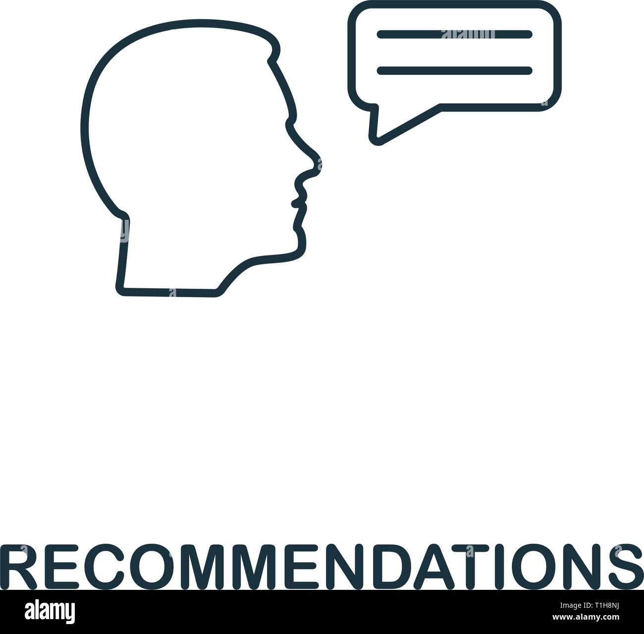 Recommendations icon. Thin line design symbol from business ethics ...
