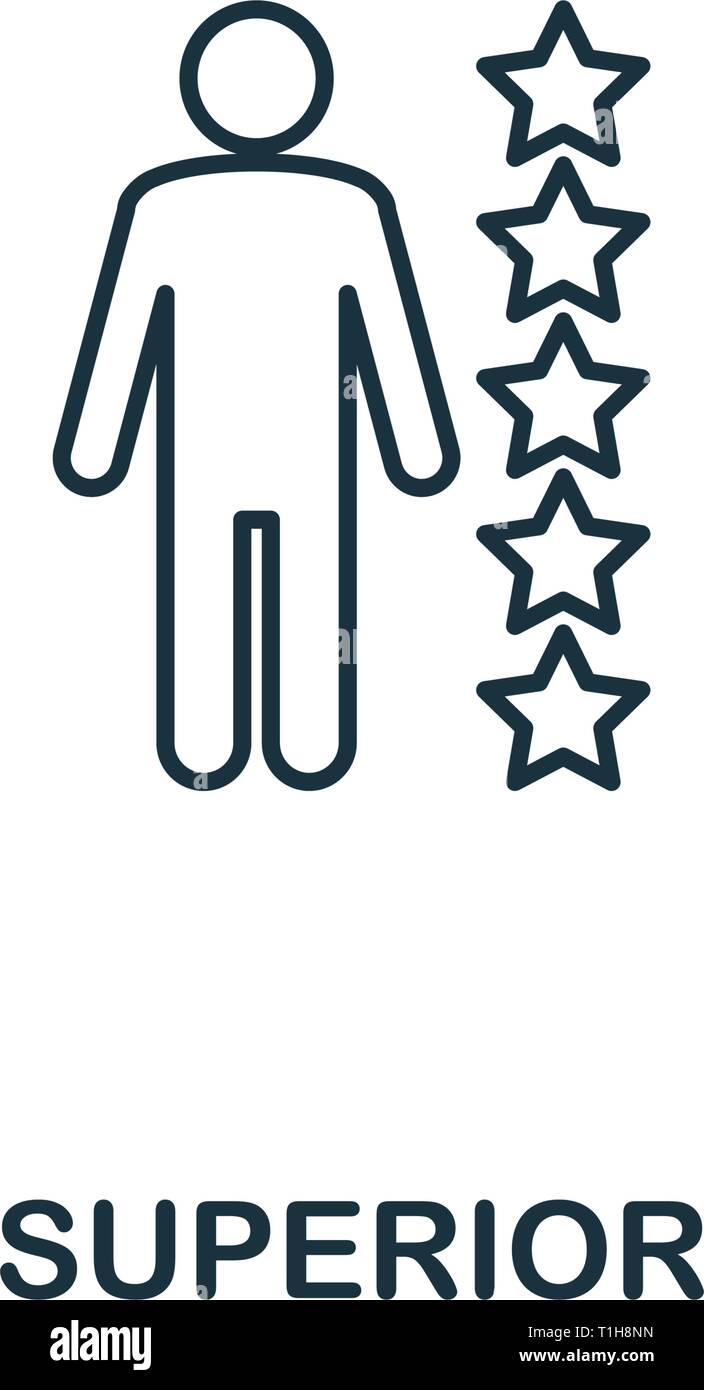 Superior icon. Thin line design symbol from business ethics icons ... Superior icon. Thin line design symbol from business ethics icons ...