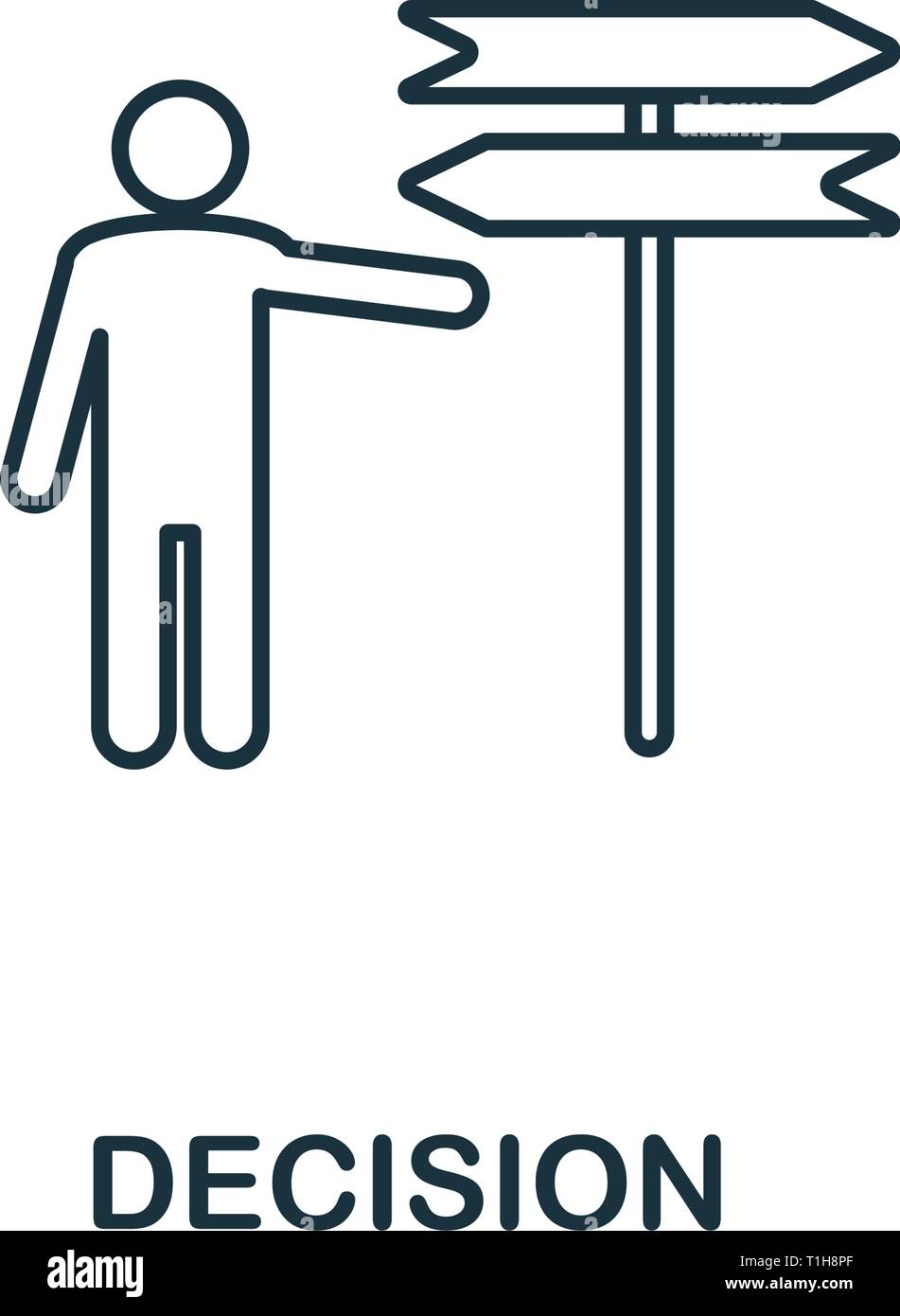 Decision icon. Thin line design symbol from business ethics icons ... Decision icon. Thin line design symbol from business ethics icons ...