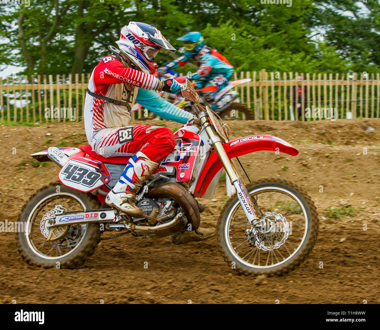 British motocross championship racing at Cadders Hill, Lyng, Norfolk. A ...