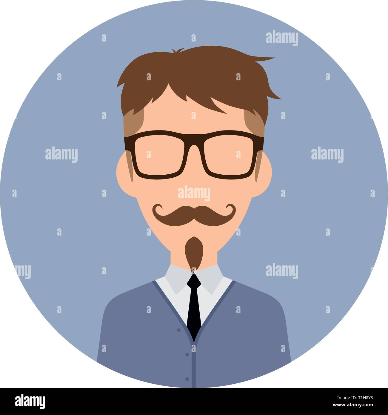 gentleman hipster worker avatar vector art illustration Stock Vector ...