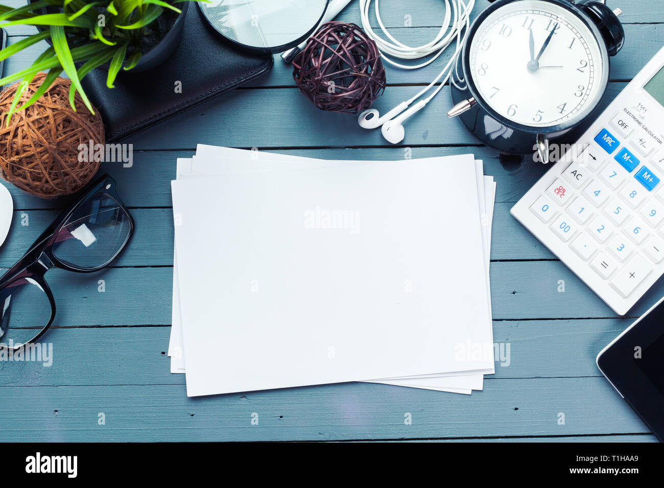 Work space top view Stock Photo - Alamy