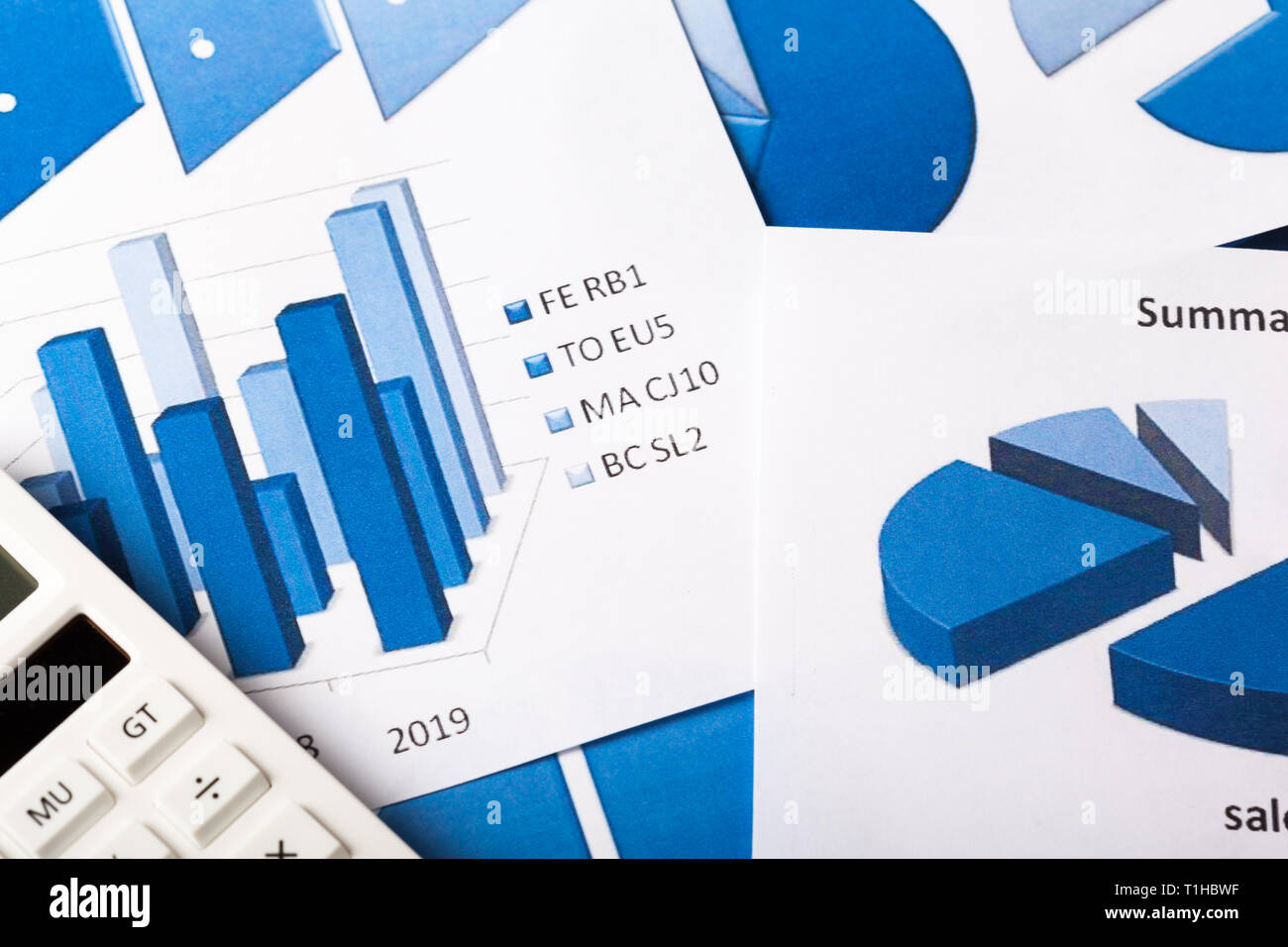 Business Charts blue Stock Photo - Alamy