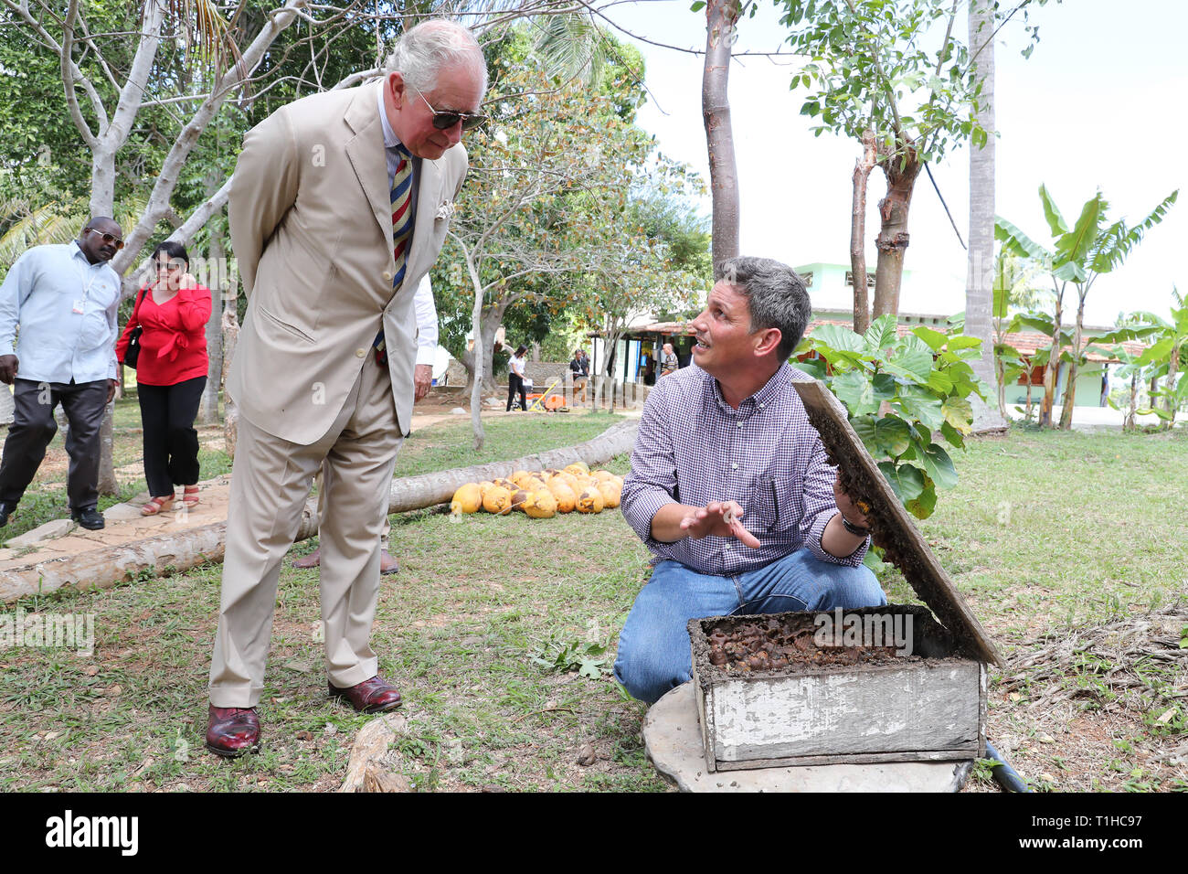 The Prince of Wales during a visit to the Finca Marta organic farm in ...