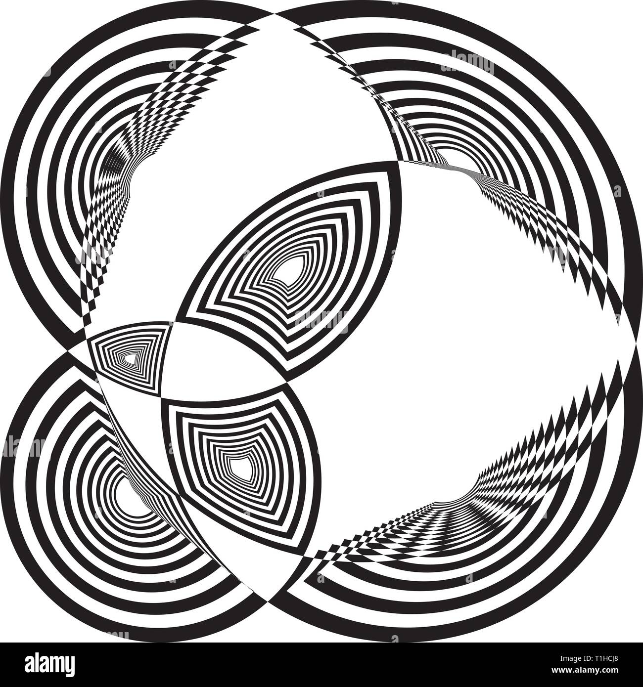 Abstract arabesque pseudo sphere circular perspective impression on ...