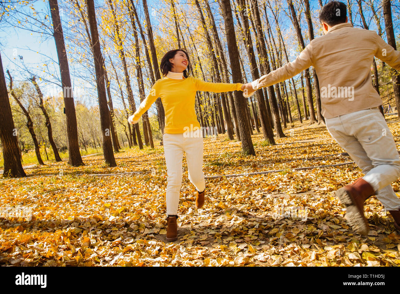 Young men and women in the outdoor outing Stock Photo - Alamy