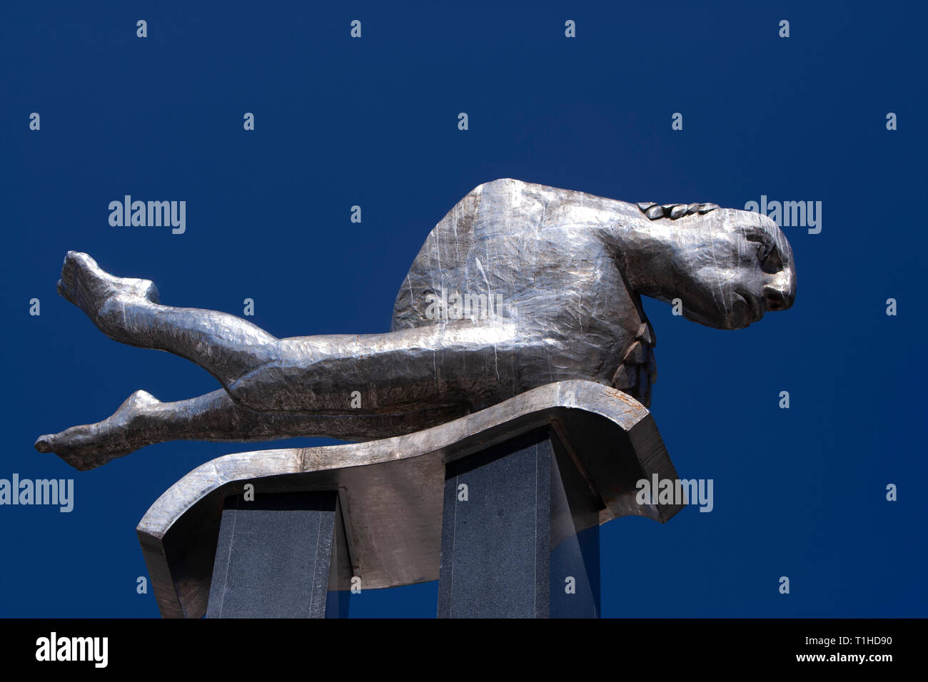 El sireno, sculpture by Francisco Leiro, hybrid person and fish ...