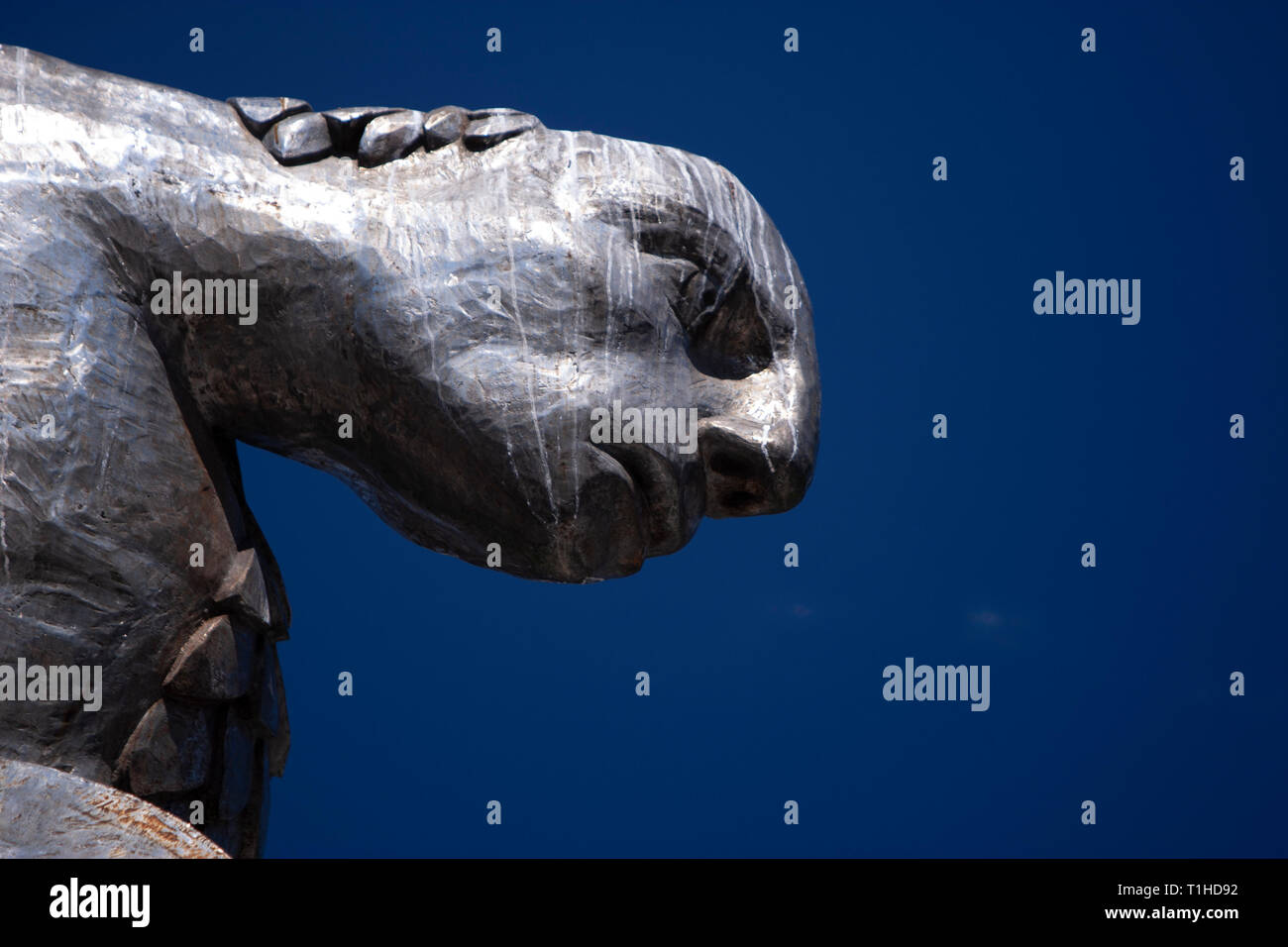 El sireno, sculpture by Francisco Leiro, hybrid person and fish ...