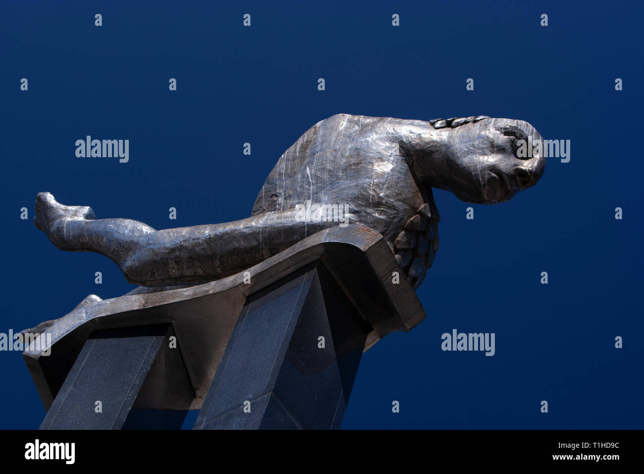 El sireno, sculpture by Francisco Leiro, hybrid person and fish ...