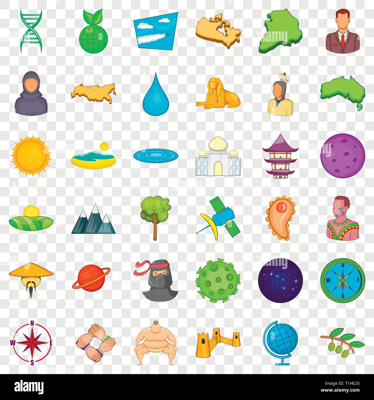 World icons set, cartoon style Stock Vector Image & Art - Alamy
