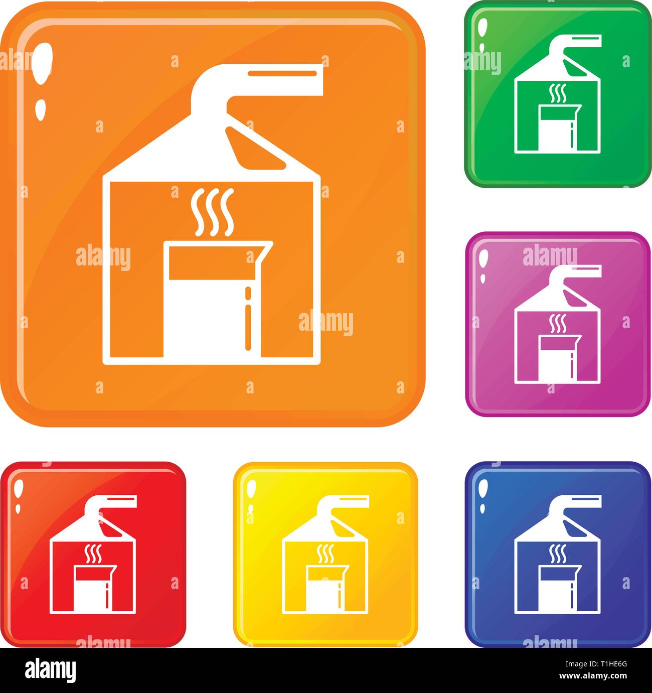 Chemical lab experiment icons set vector color Stock Vector Image & Art ...