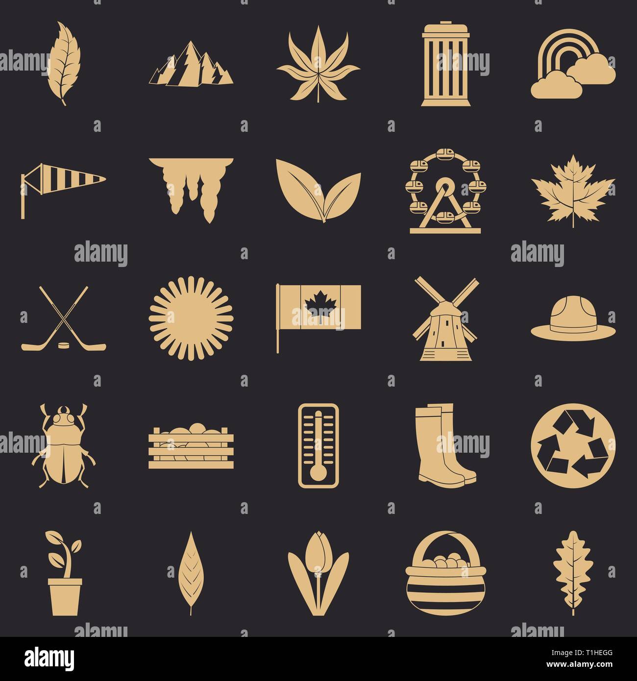 Leaf icons set, simple style Stock Vector Image & Art - Alamy