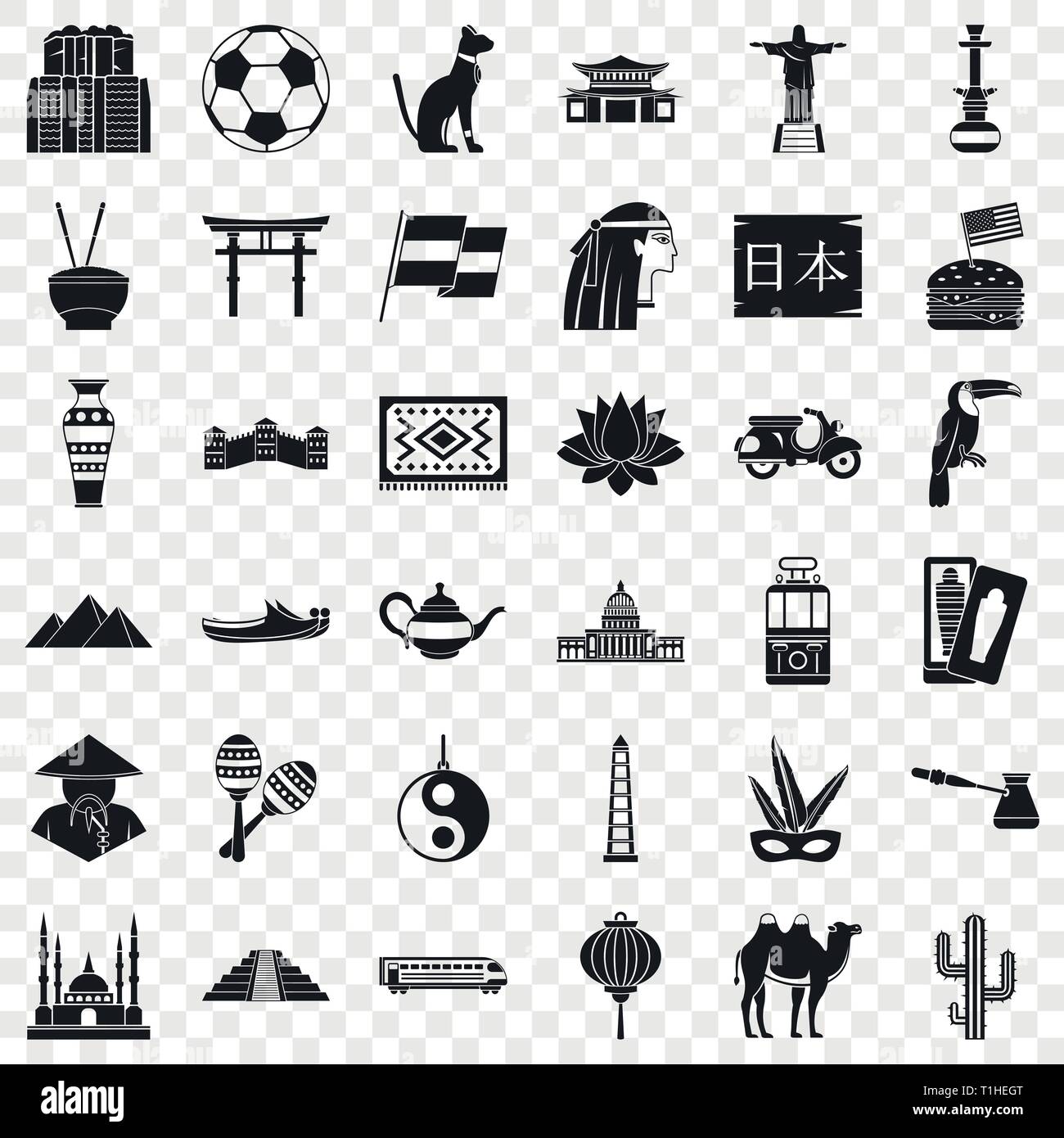World tour icons set, simple style Stock Vector Image & Art - Alamy