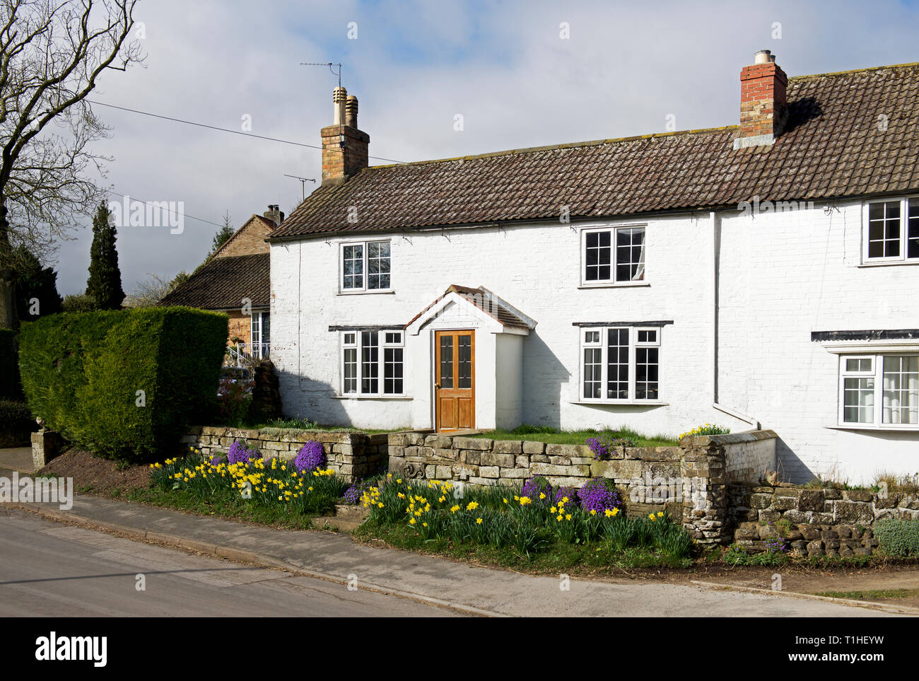 Cottage in the village of Huggate, East Yorkshire, England UK Stock ...