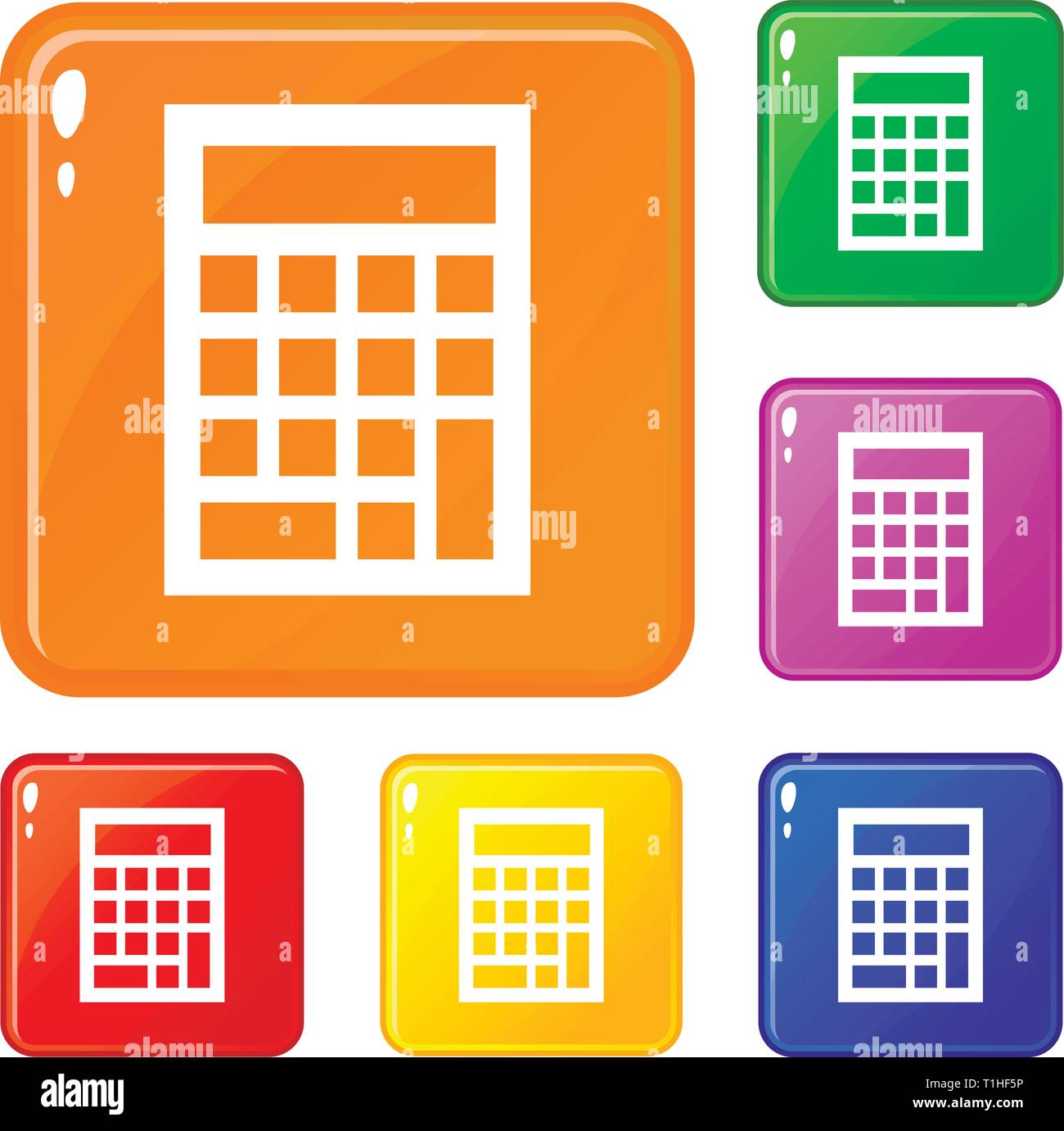 Budget calculator icons set vector color Stock Vector Image & Art - Alamy