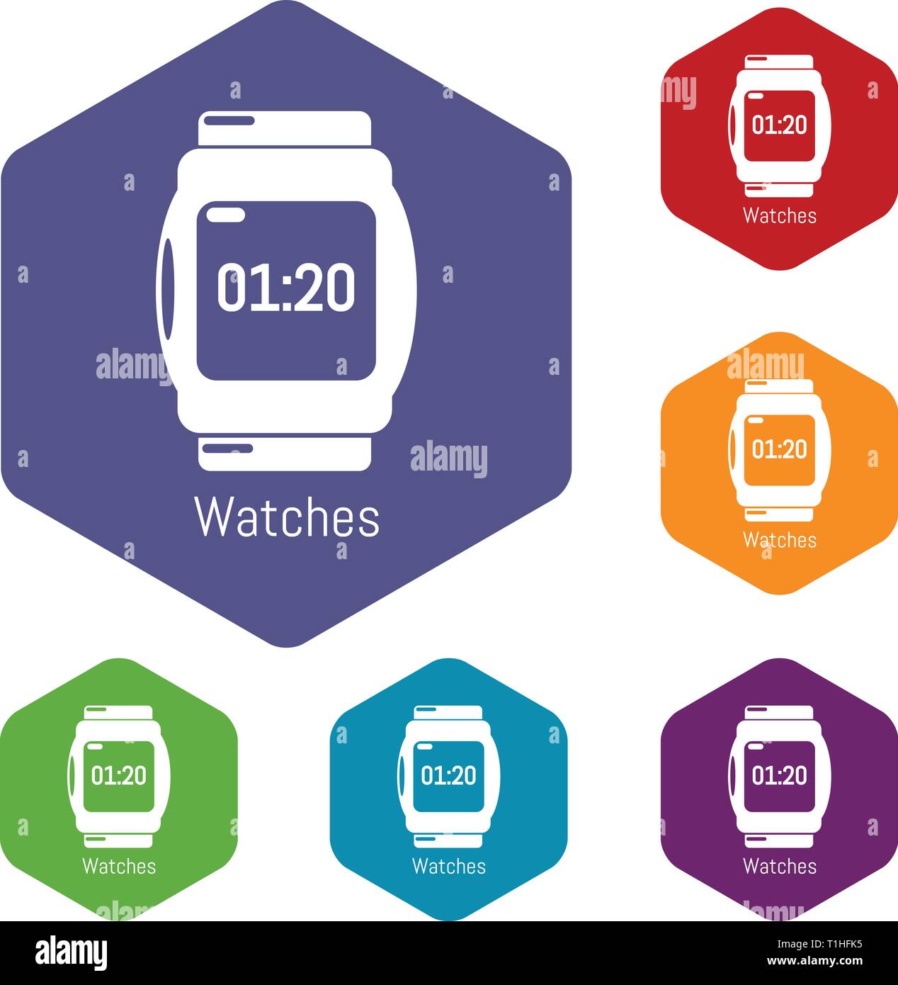 Watches icons vector hexahedron Stock Vector Image & Art - Alamy