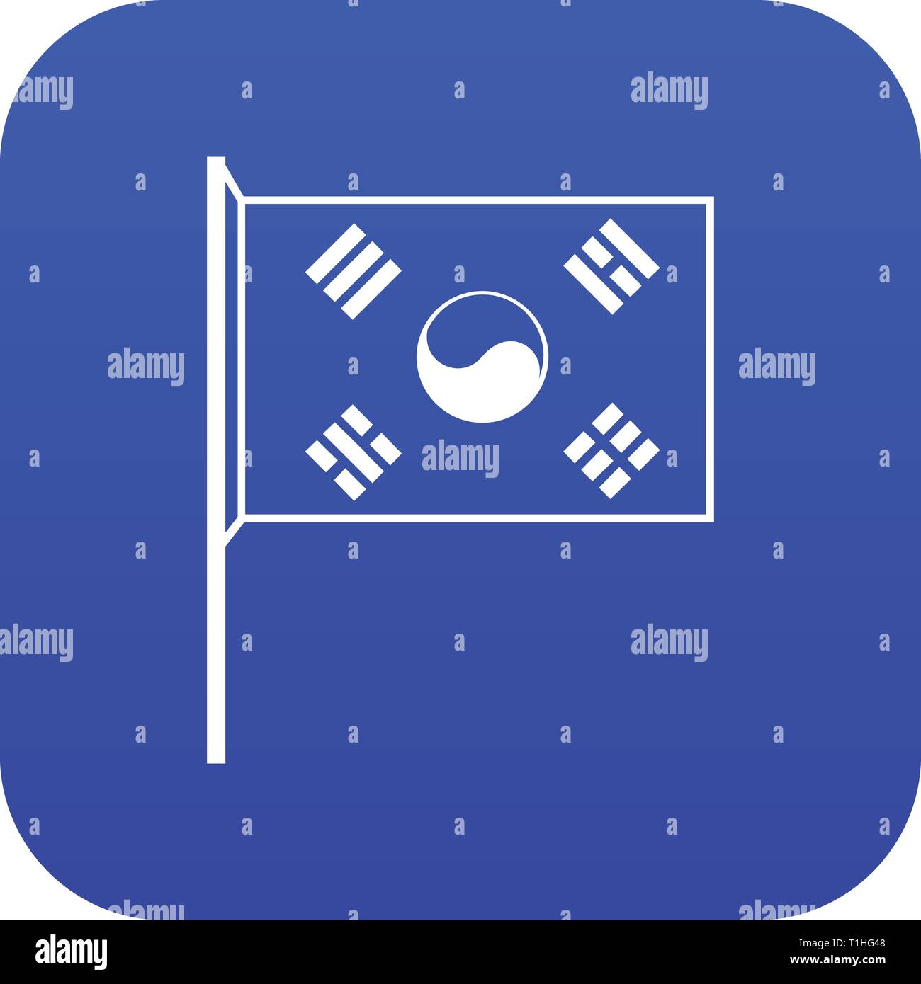 South Korea flag icon digital blue Stock Vector Image & Art - Alamy