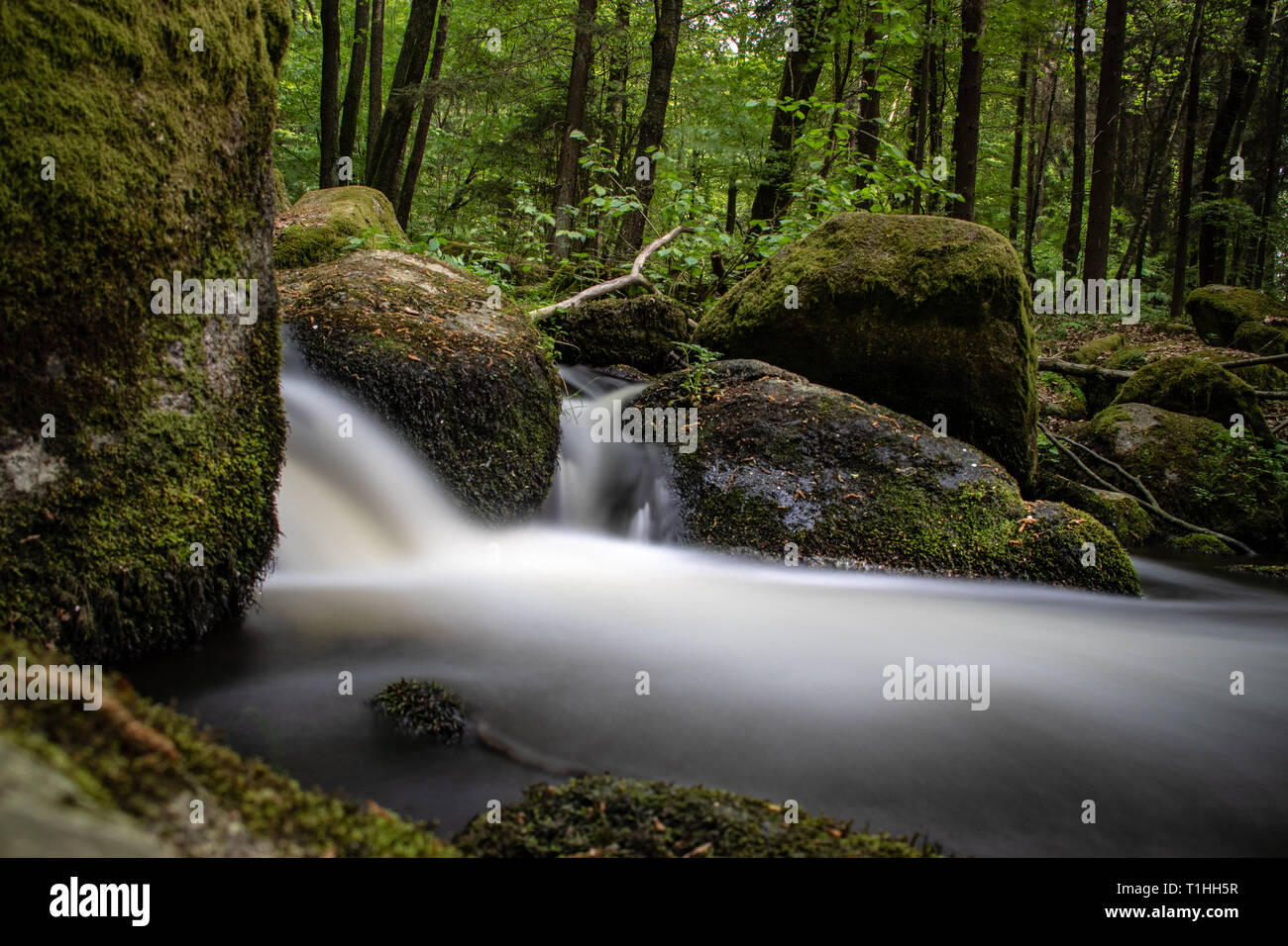smooth waterfall by long exposure time Stock Photo - Alamy