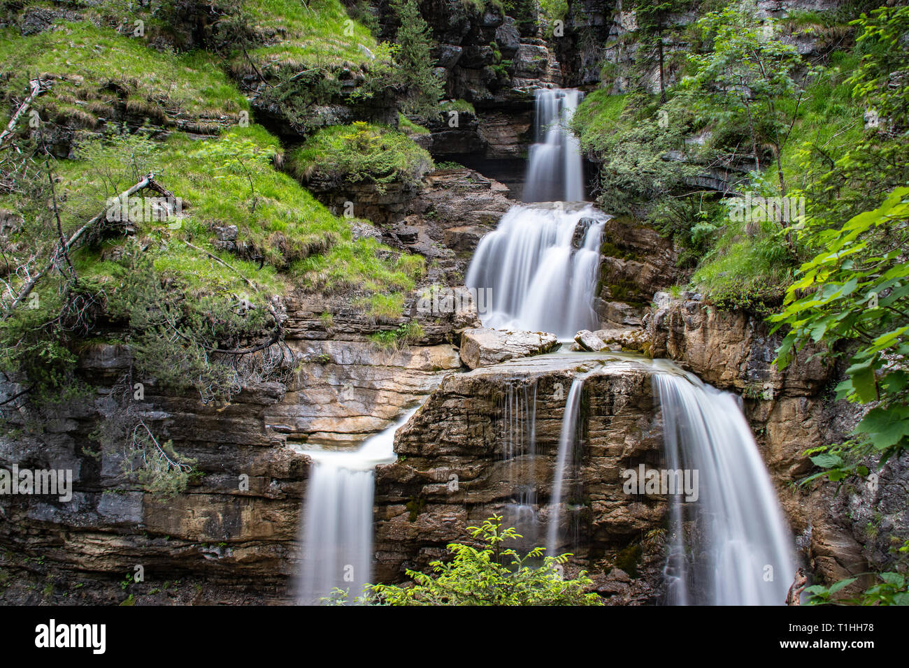 smooth waterfall by long exposure time Stock Photo - Alamy