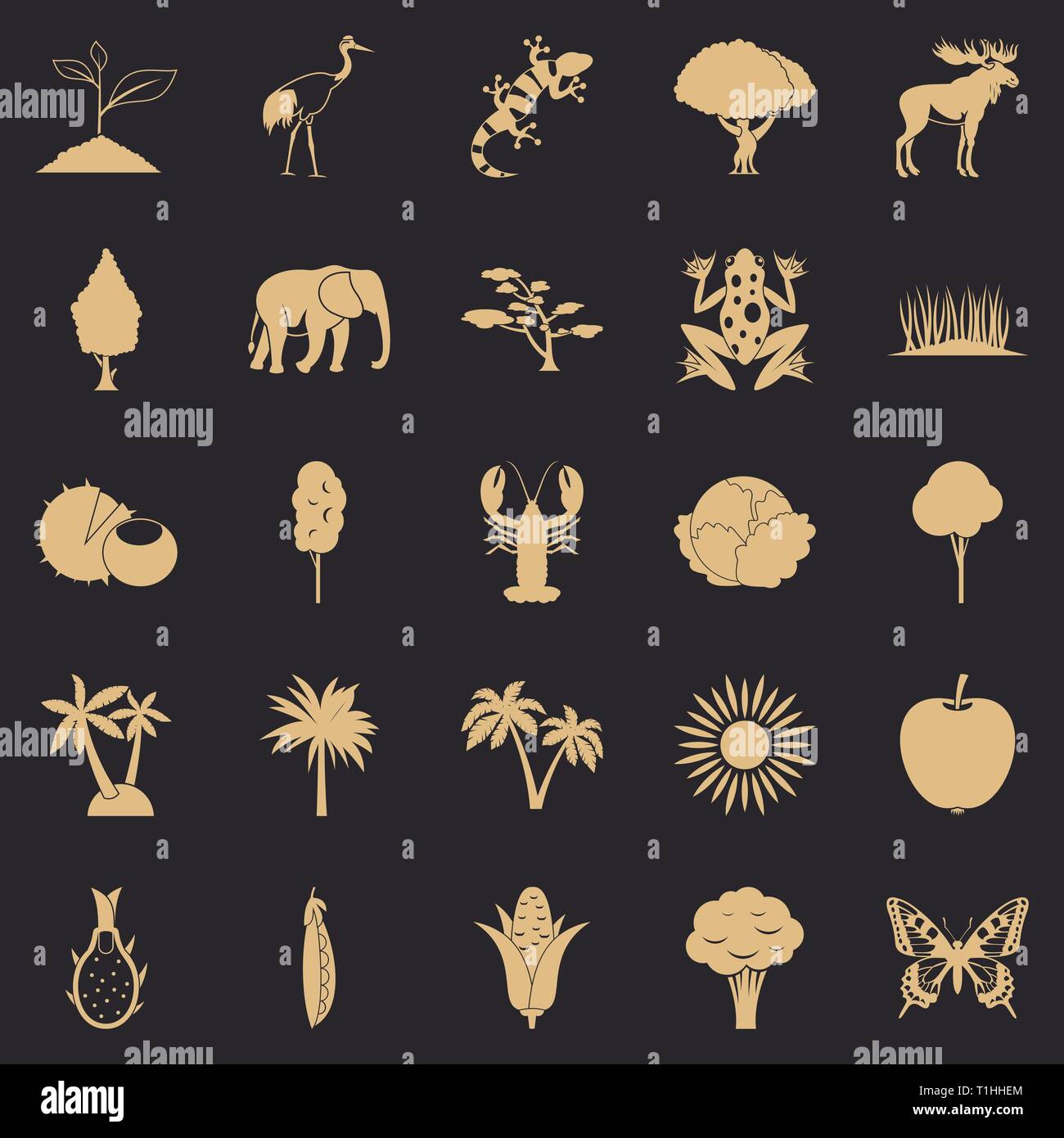 African wildlife icons set, simple style Stock Vector Image & Art - Alamy