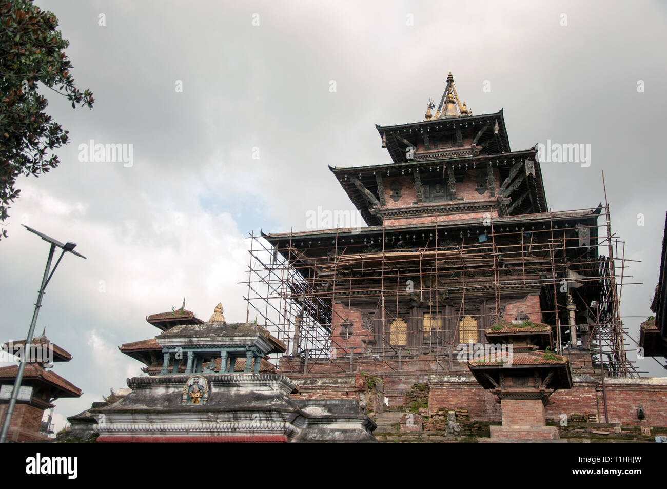 Reconstruction of Taleju temple, Kathmandu, Durbar square Stock Photo ...