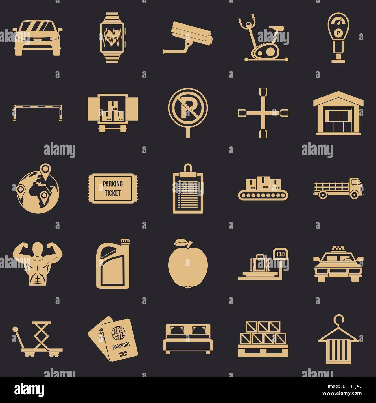 Porter icons set, simple style Stock Vector Image & Art - Alamy