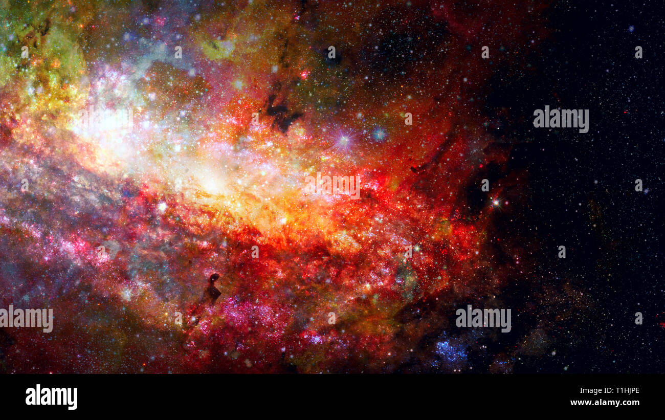 Abstract scientific background - galaxy and nebula in space. Elements ...