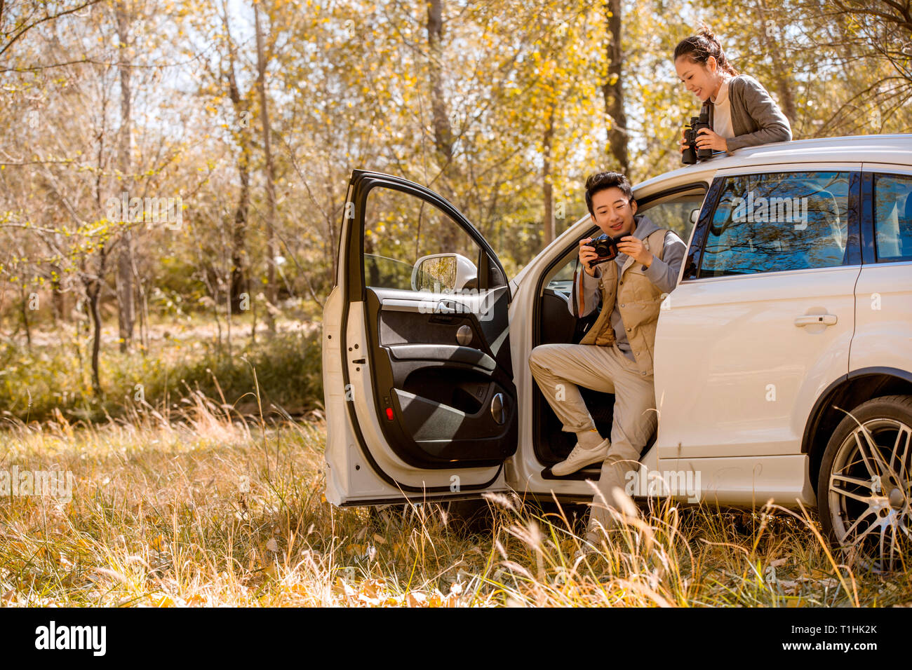 Young couples outdoor outing Stock Photo - Alamy