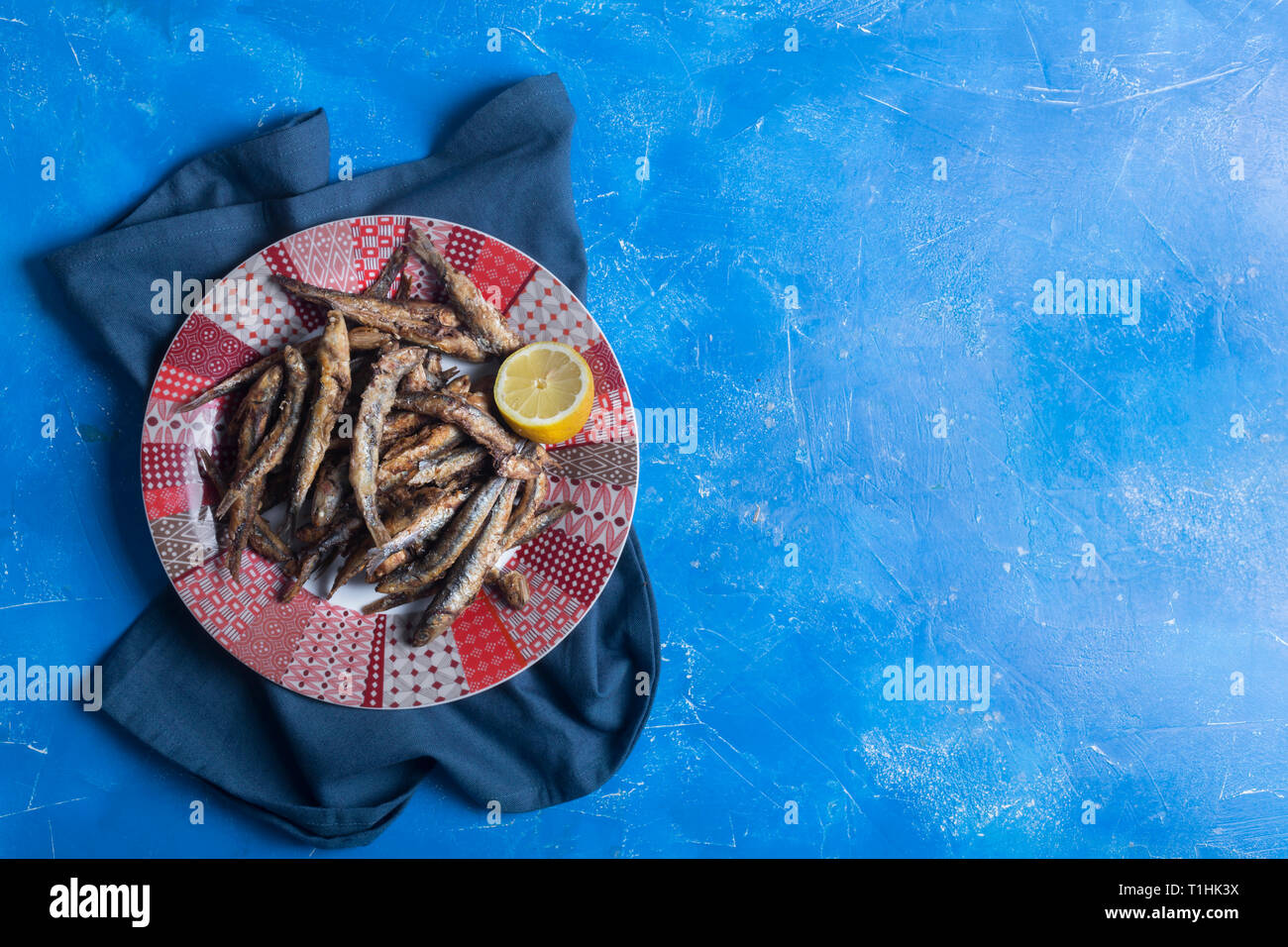 Seafood. Small sea fish, anchovies, sardines. Deep fried food nice to ...