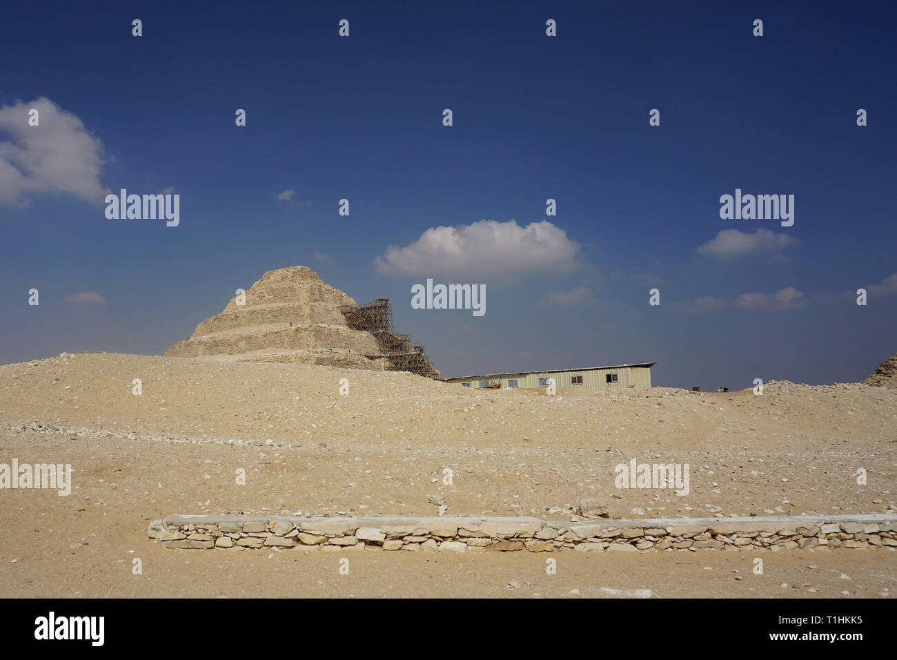 Saqqara, Egypt: The step pyramid of Djoser, undergoing restoration ...
