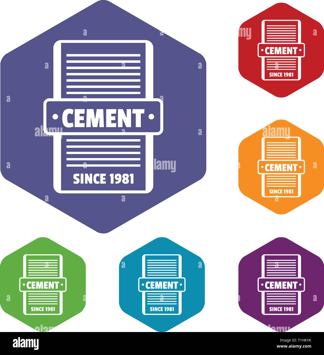 Cement icons vector hexahedron Stock Vector Image & Art - Alamy