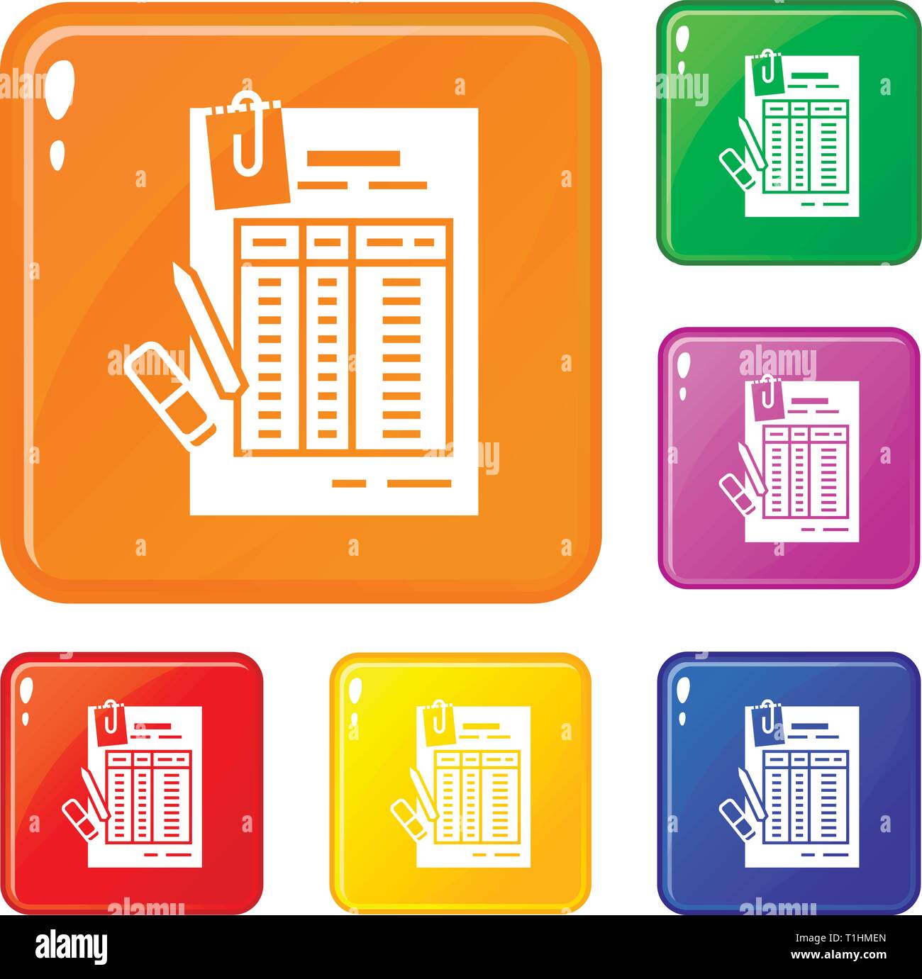 Finance table paper icons set vector color Stock Vector Image & Art - Alamy