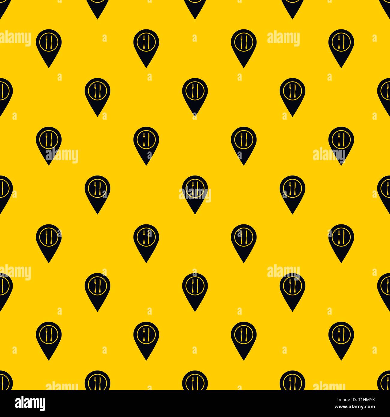 Map pin pointer with cafe or restaurant sign pattern vector Stock ...
