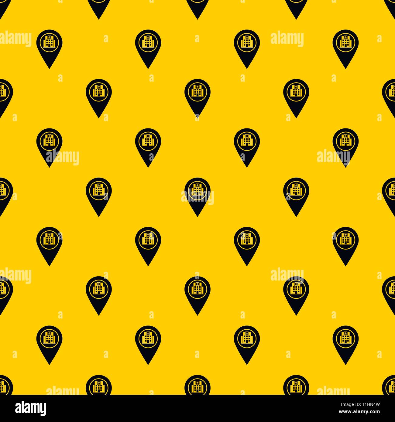 Geo tag with hospital building pattern vector Stock Vector Image & Art ...