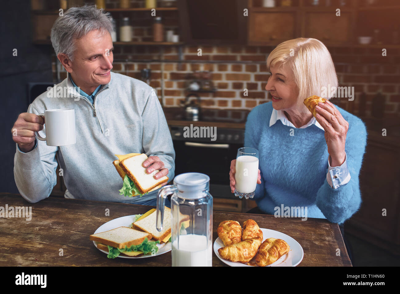 Old people eating bread hi-res stock photography and images - Alamy