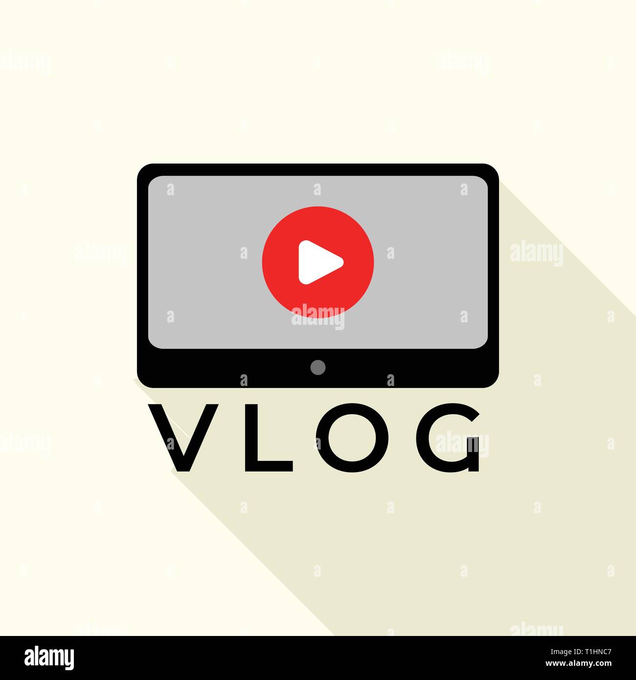 Broadcast vlog logo, flat style Stock Vector Image & Art - Alamy
