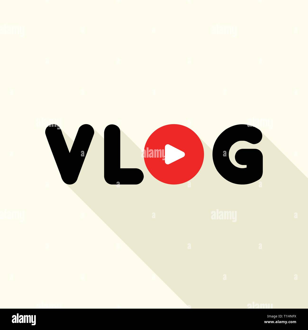 Tutorial vlog logo, flat style Stock Vector Image & Art - Alamy