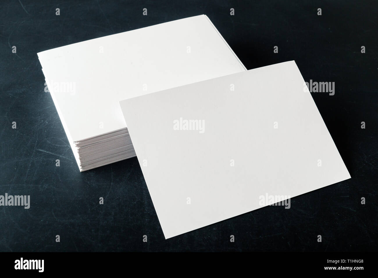 backed paper blank business cards on the stack Stock Photo - Alamy